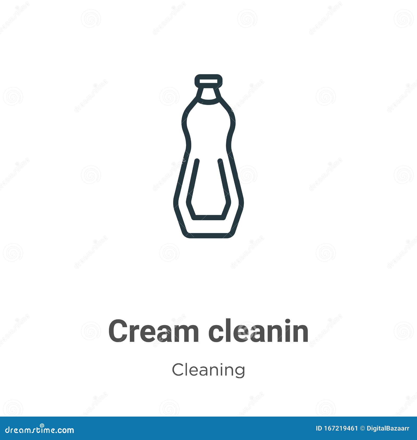 Cream Cleanin Outline Vector Icon. Thin Line Black Cream Cleanin Icon ...
