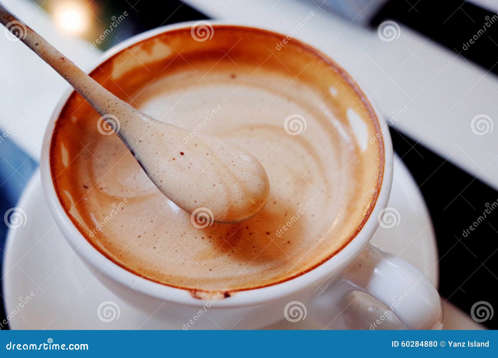 Coffee stir stock photo. Image of coffee, froth, hand - 60284880