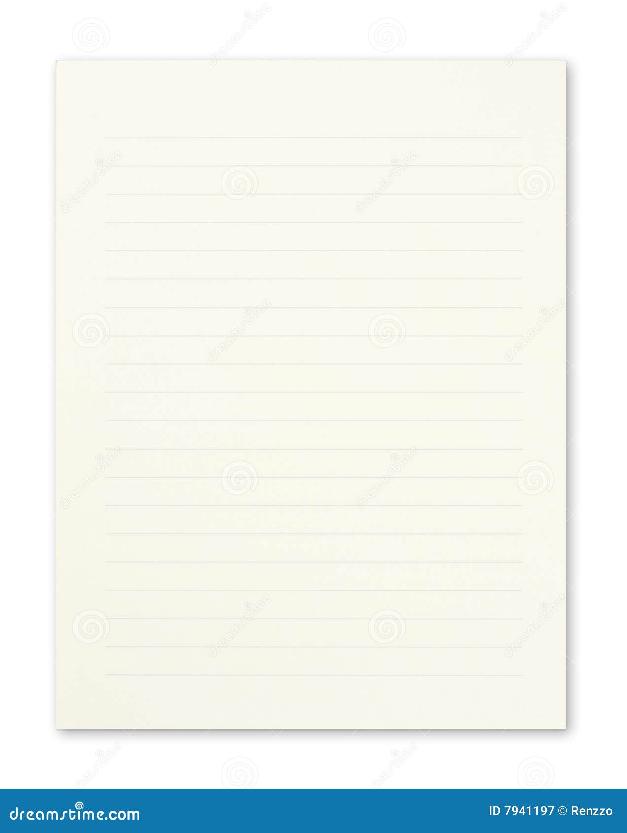 Cream Color Pad of Paper Isolated on Pure White Stock Image - Image of ...