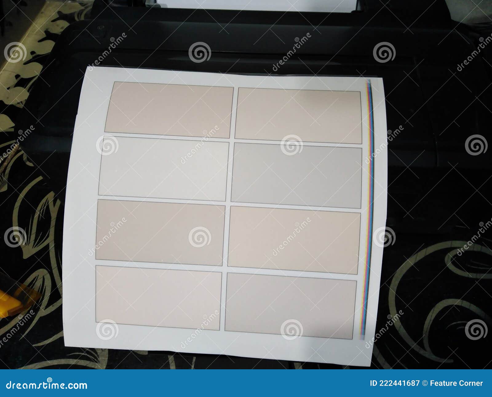Cream Color Palette Printed Version in a Inkjet Printing Paper Stock ...