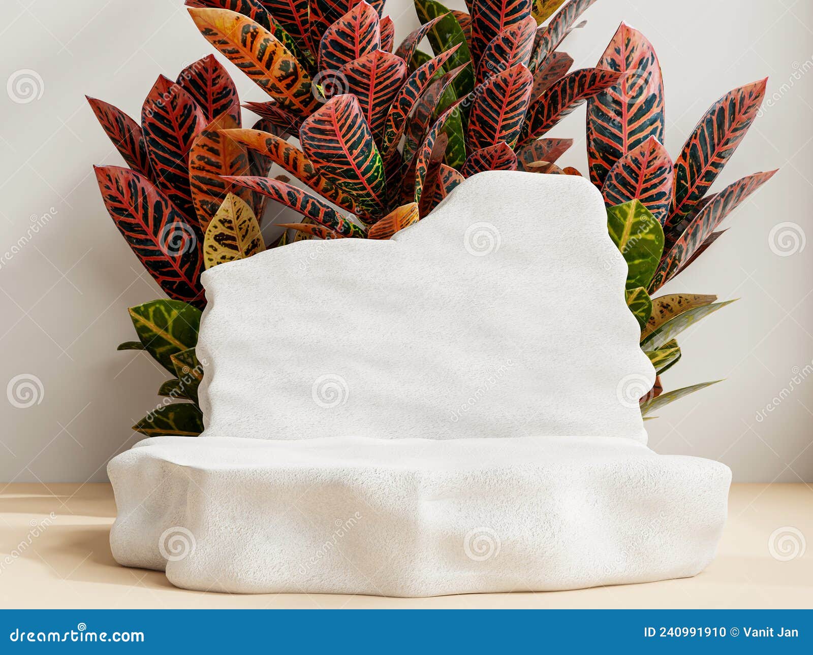 Cream Color Product Display Podium in Room with for Product ...