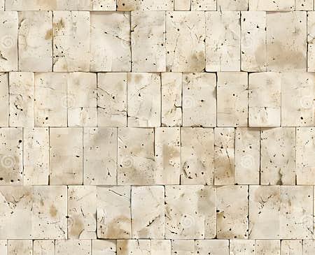 Cream-Colored Stone Wall Cladding Seamless Texture Stock Illustration ...