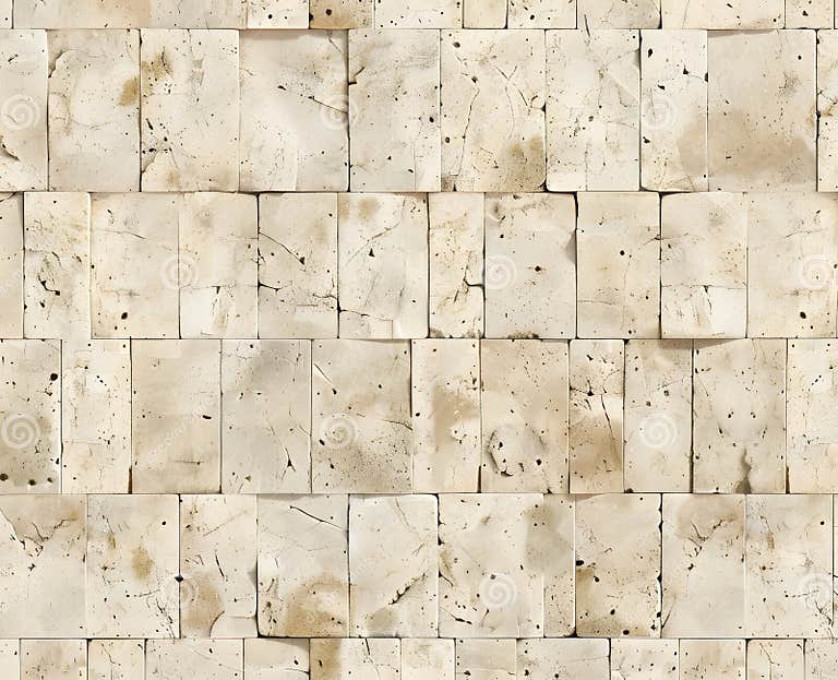 Cream-Colored Stone Wall Cladding Seamless Texture Stock Illustration ...
