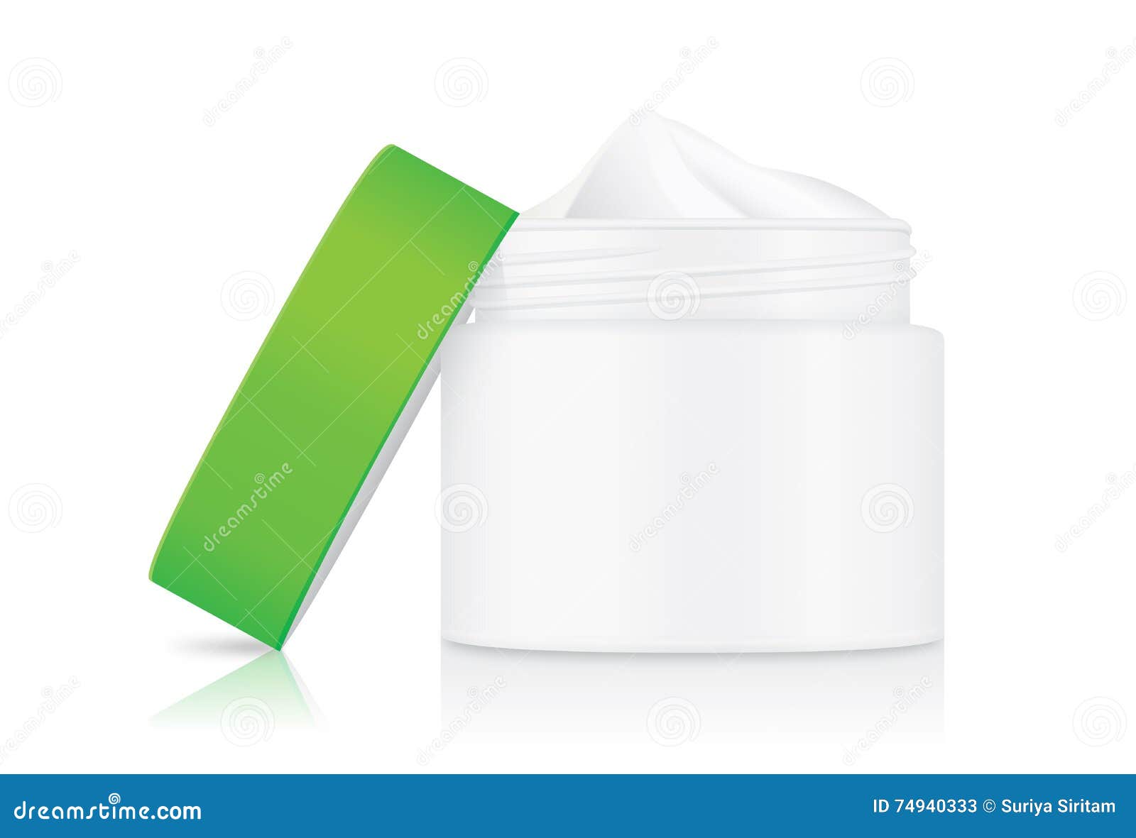 Cream Container White Color with Green Cap Stock Vector - Illustration ...
