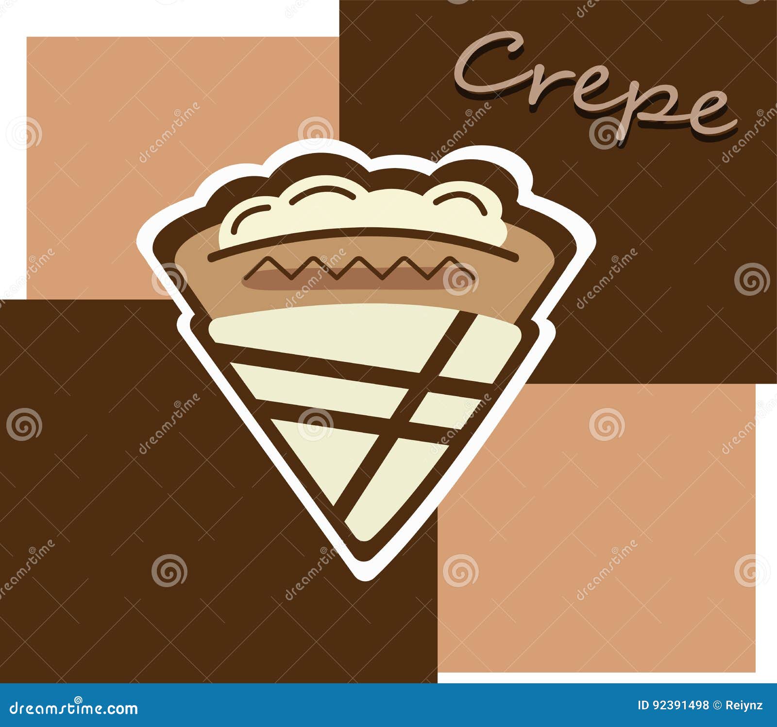 Ice Cream Crepe Coloring Page For Kids Vector Illustration ...