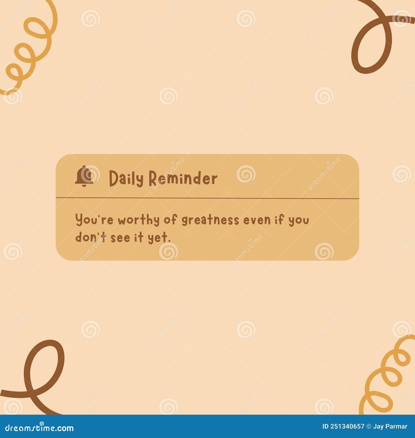 Cream Cute Reminder Instagram Post Stock Illustration - Illustration of ...