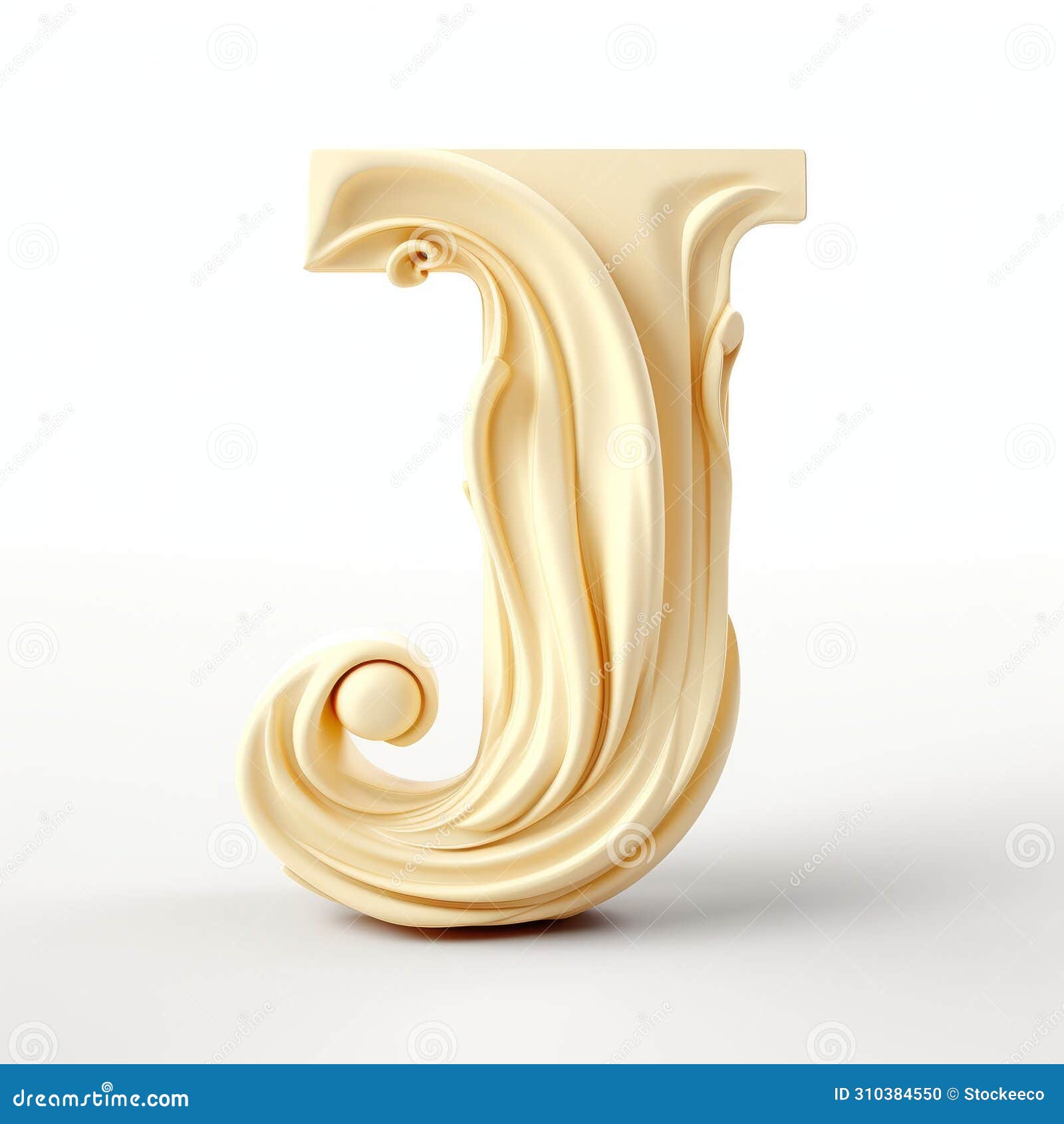 Cream 3d Letter J on White Background Stock Illustration - Illustration ...
