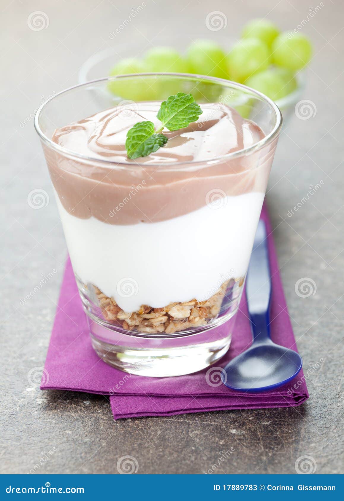 Cream Dessert Served In A Glass Stock Image - Image of stacked, white ...