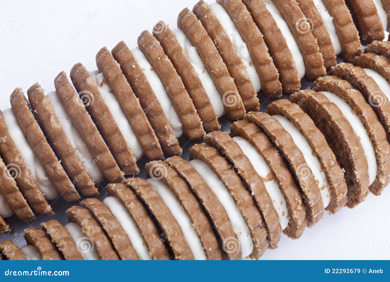 Cream Filled Cookies stock image. Image of stack, cake - 22292679