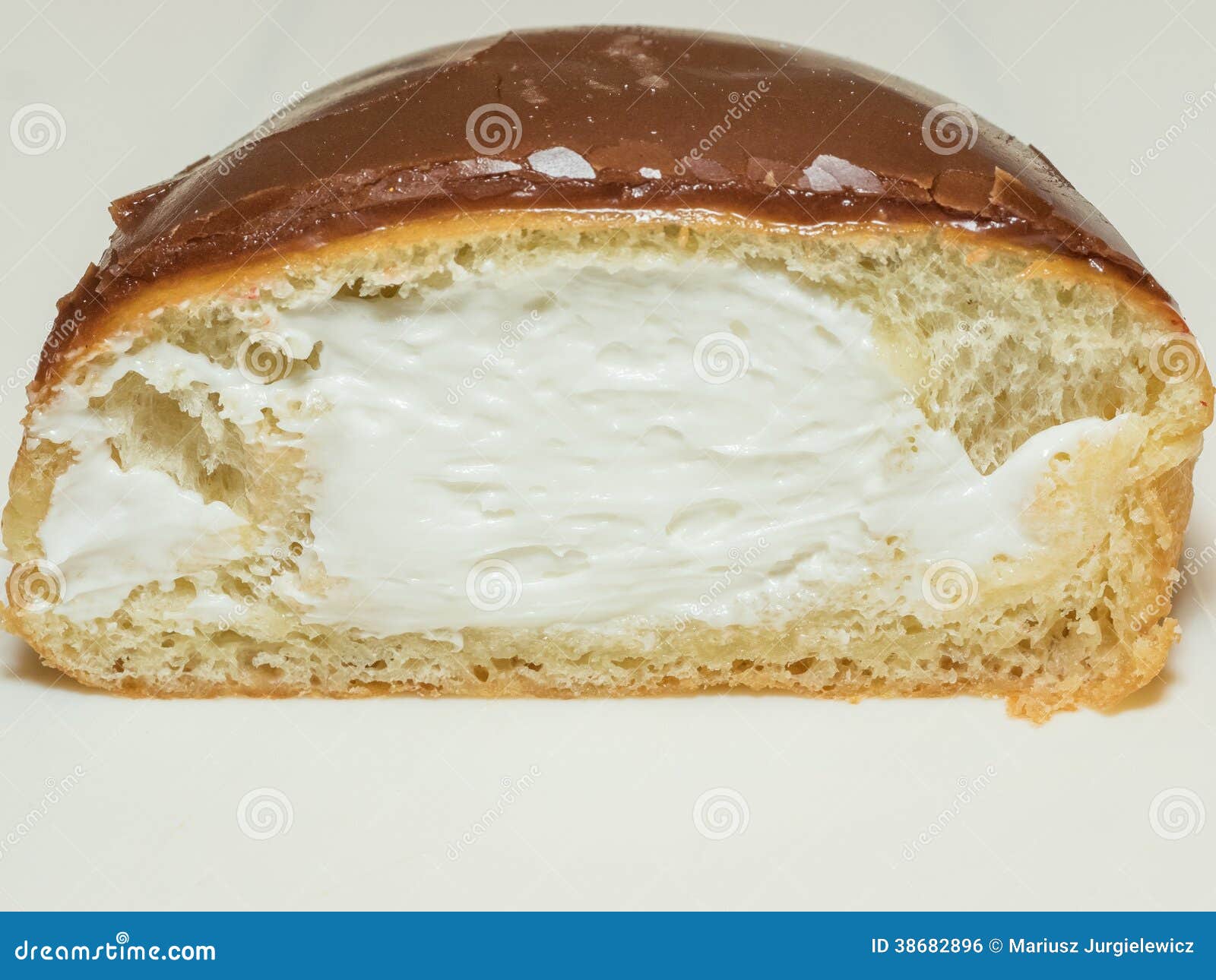 Cream filled doughnut stock photo. Image of closeup, dessert - 38682896