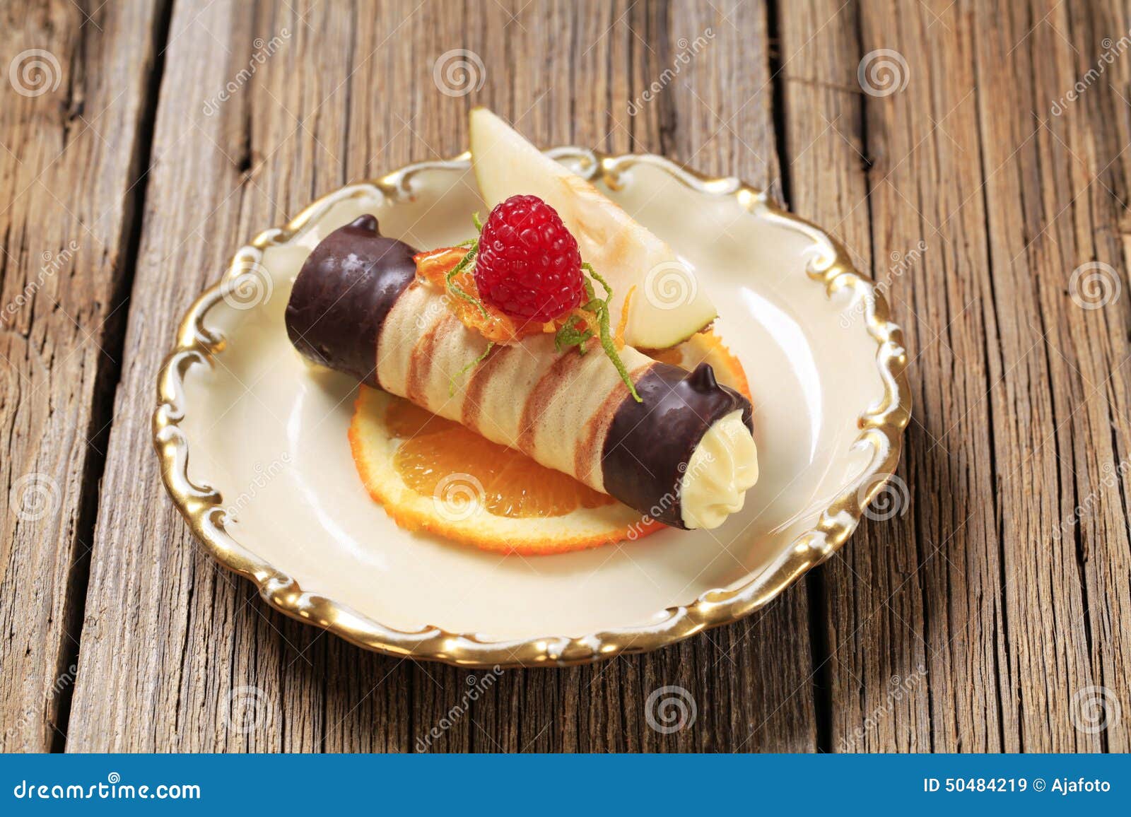 Cream filled wafer roll stock image. Image of chocolate - 50484219