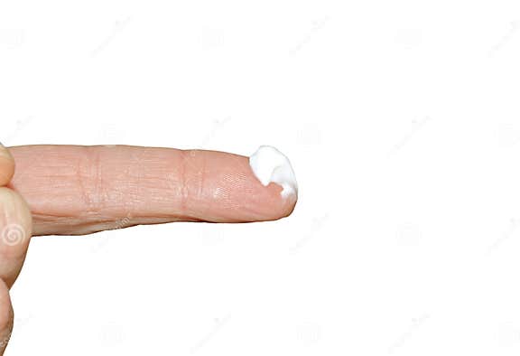 Cream on finger stock image. Image of body, care, dermatology - 84598457