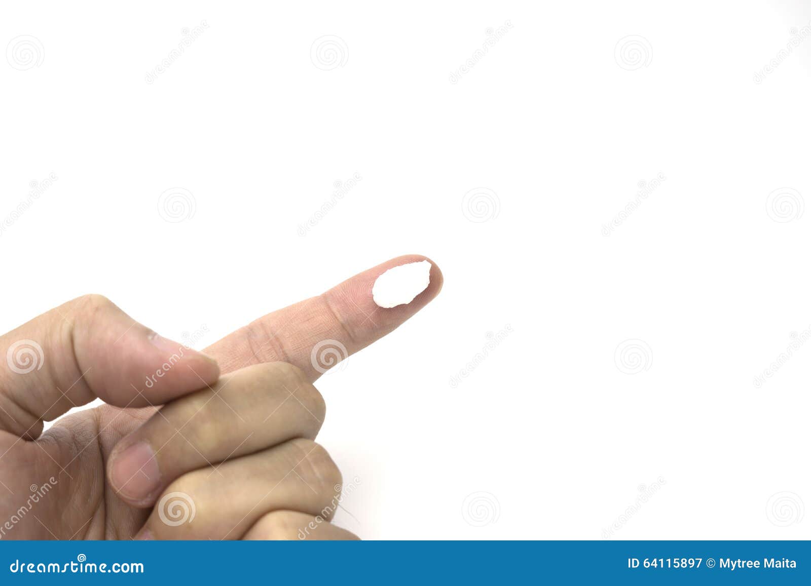 Cream is on Forefinger of Left Hand. Stock Image - Image of health ...