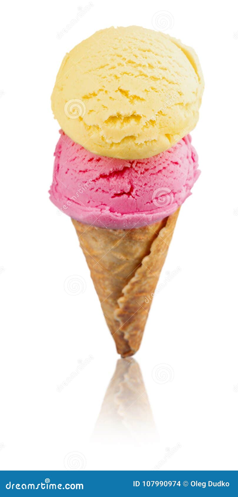 Two Different Flavor Ice Cream Scoops With Cone On Stock Photo - Image ... Two Different Flavor Ice Cream Scoops With Cone On Stock Photo - Image ...