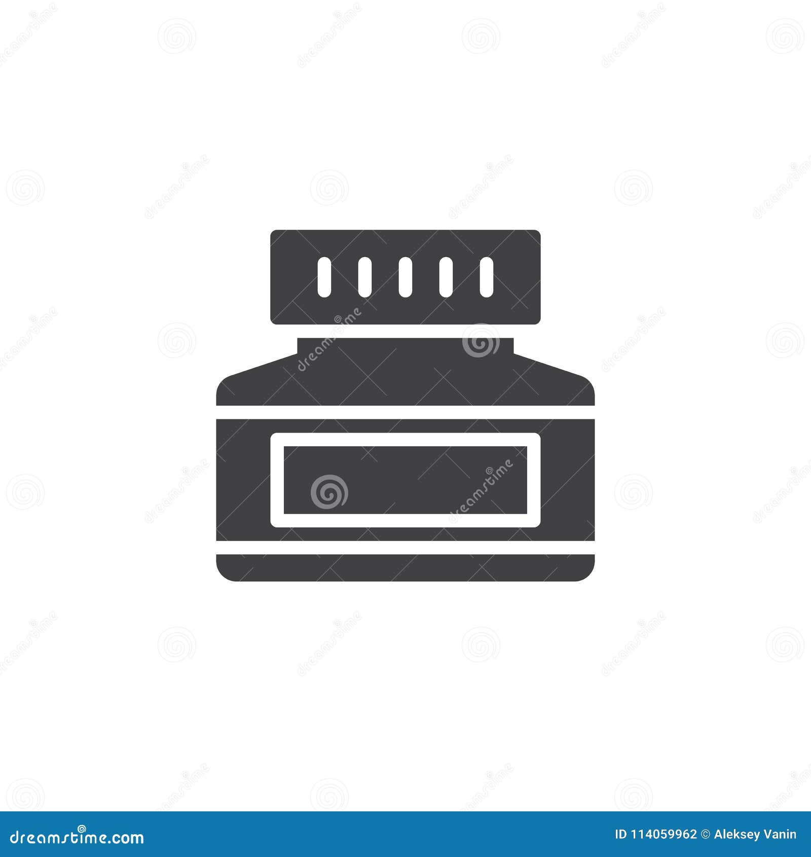 Cream jar vector icon stock vector. Illustration of health - 114059962