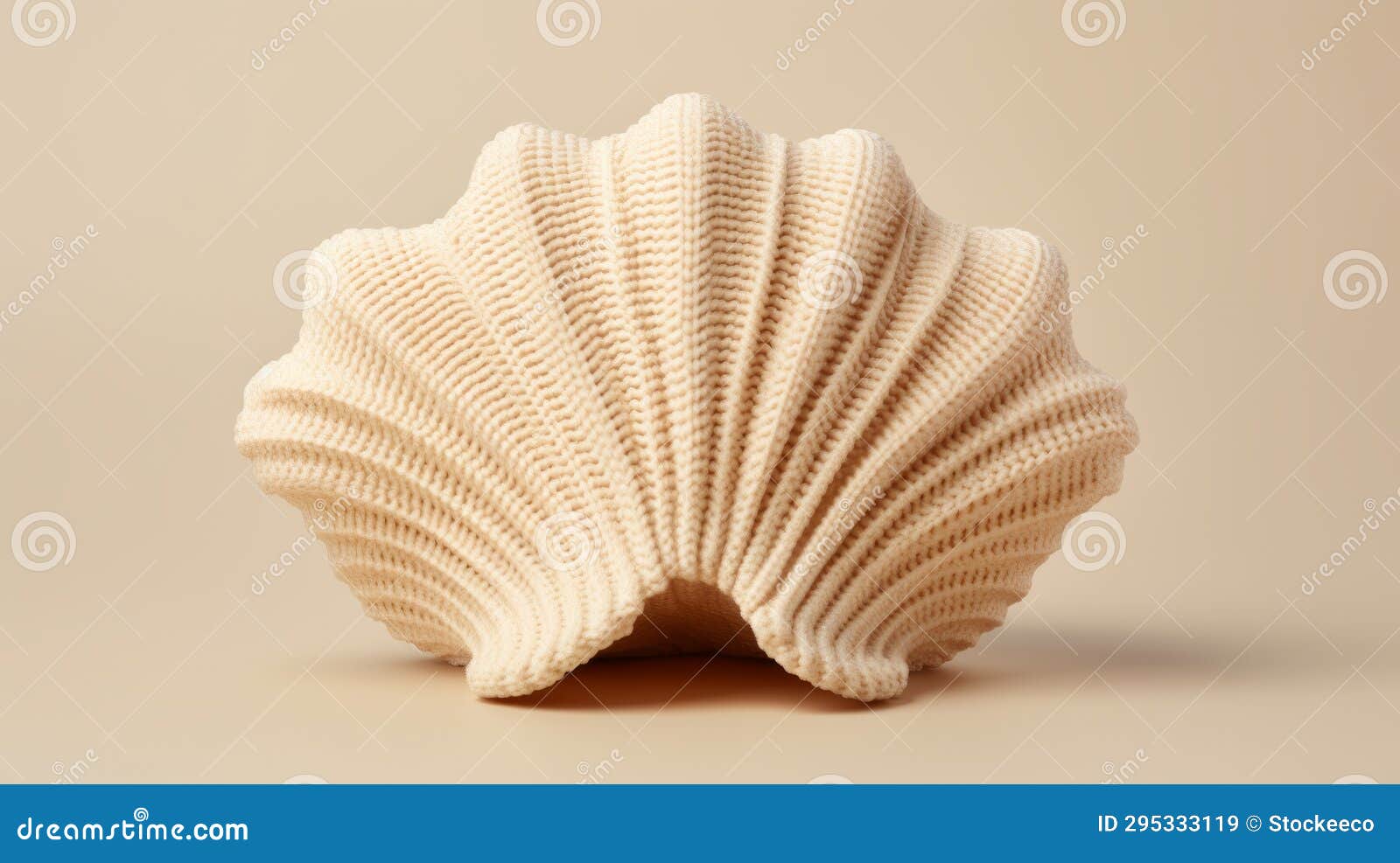 Cream Knitted Toy with 3d Printed Sea Glass Shell Stock Illustration ...