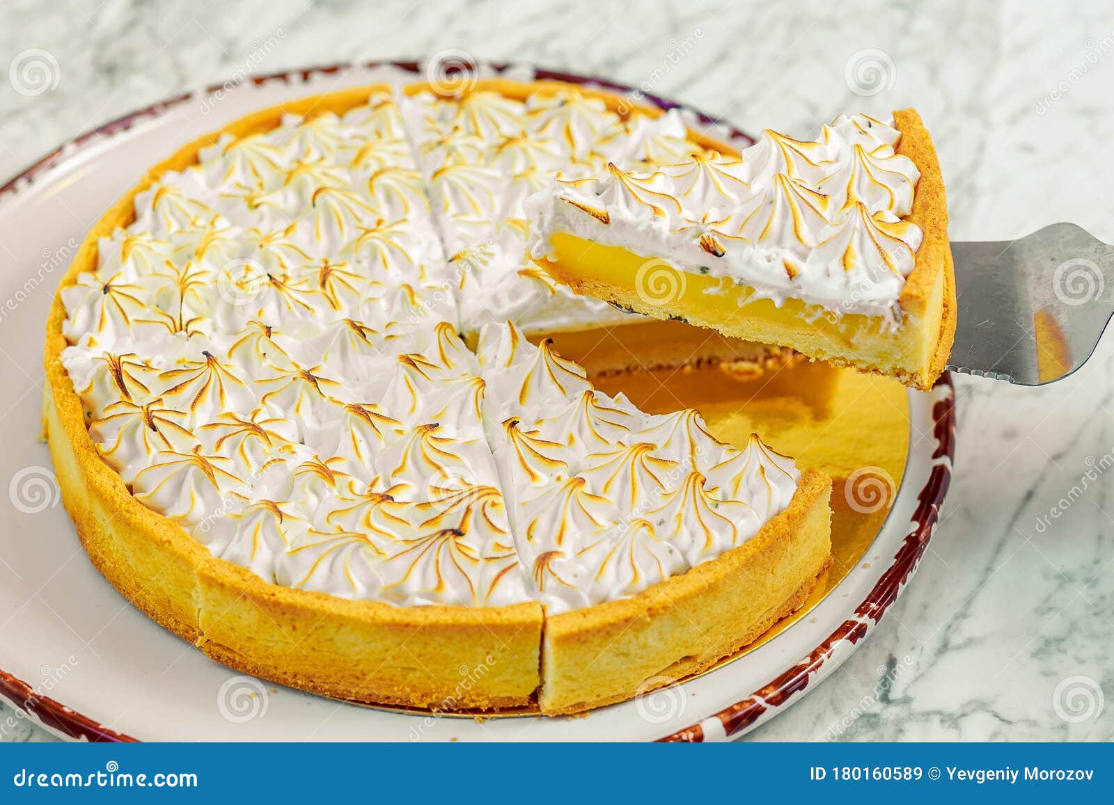 Cream Lemon Cake on a Marble Table Stock Image - Image of gastronomy ...