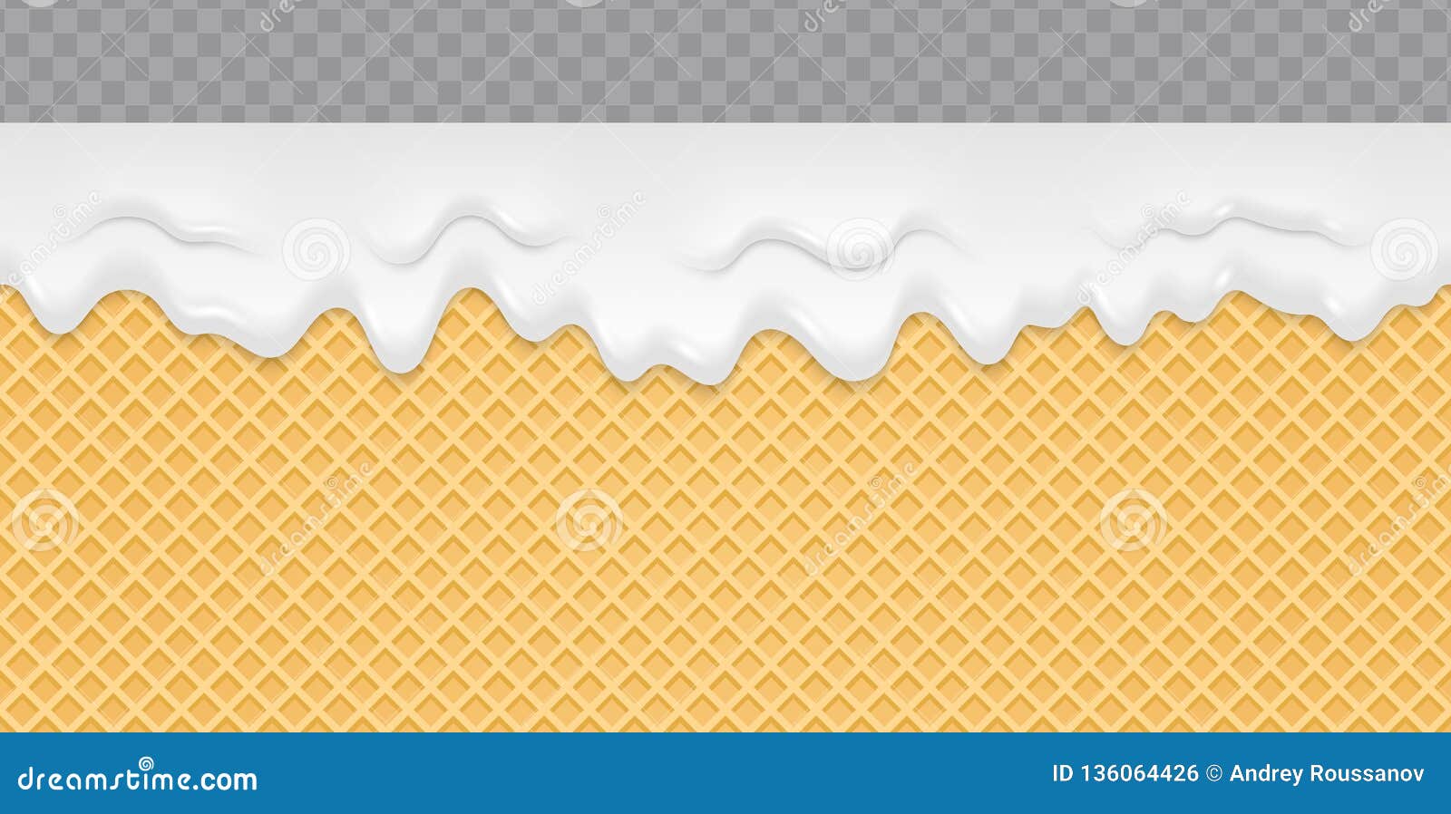 Cream Melted On Wafer Background Ice Cream Flow Soft Seamless Texture