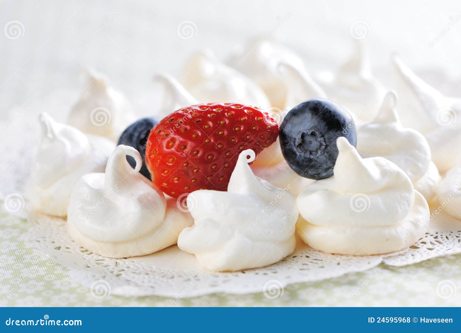 Cream meringues stock photo. Image of dessert, closeup - 24595968