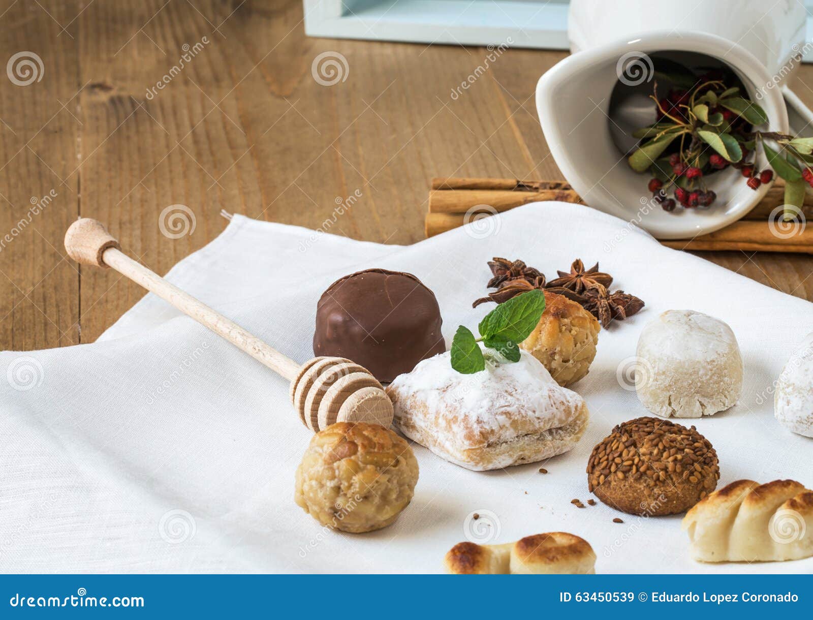 Cream and Pastries, Typical Christmas Sweets in Spain Stock Image ...