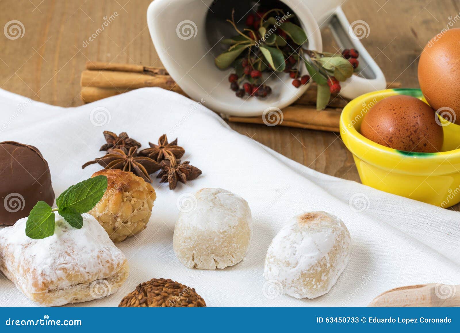 Cream and Pastries, Typical Christmas Sweets in Spain Stock Image ...