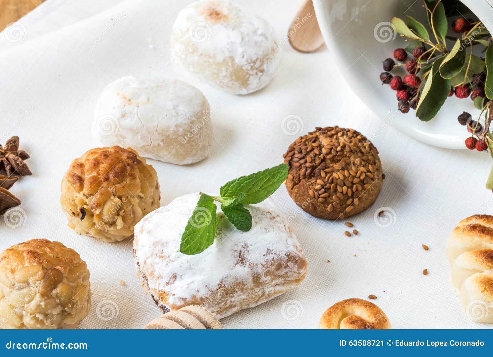 Cream and Pastries, Typical Christmas Sweets in Spain Stock Image ...