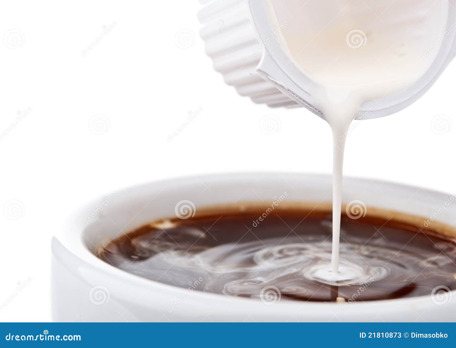 Cream poured in coffee stock image. Image of food, milk - 21810873