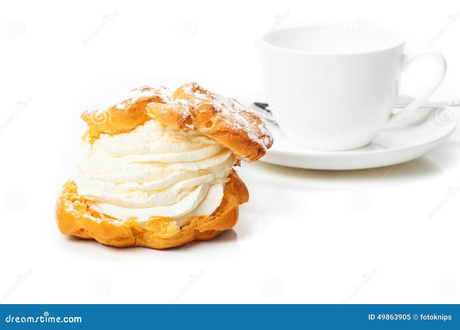 Cream puff for coffee stock image. Image of pastry, sweet - 49863905
