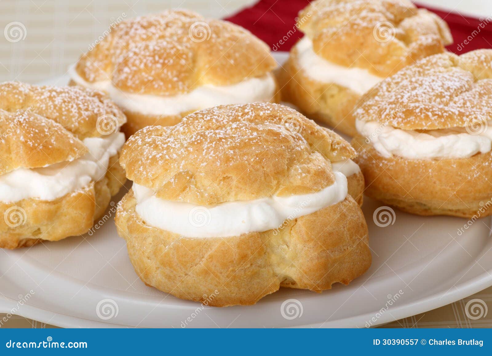 Cream Puff Pastry stock image. Image of food, treat, powdered - 30390557