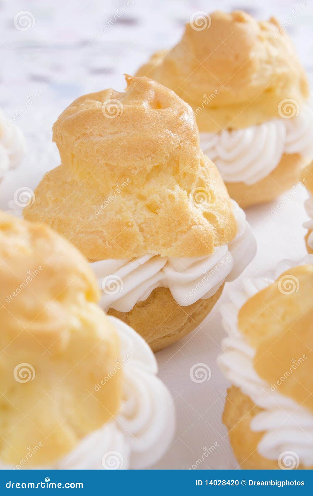 Cream Puffs And Orange Juice On Wood Table Royalty-Free Stock Image ...