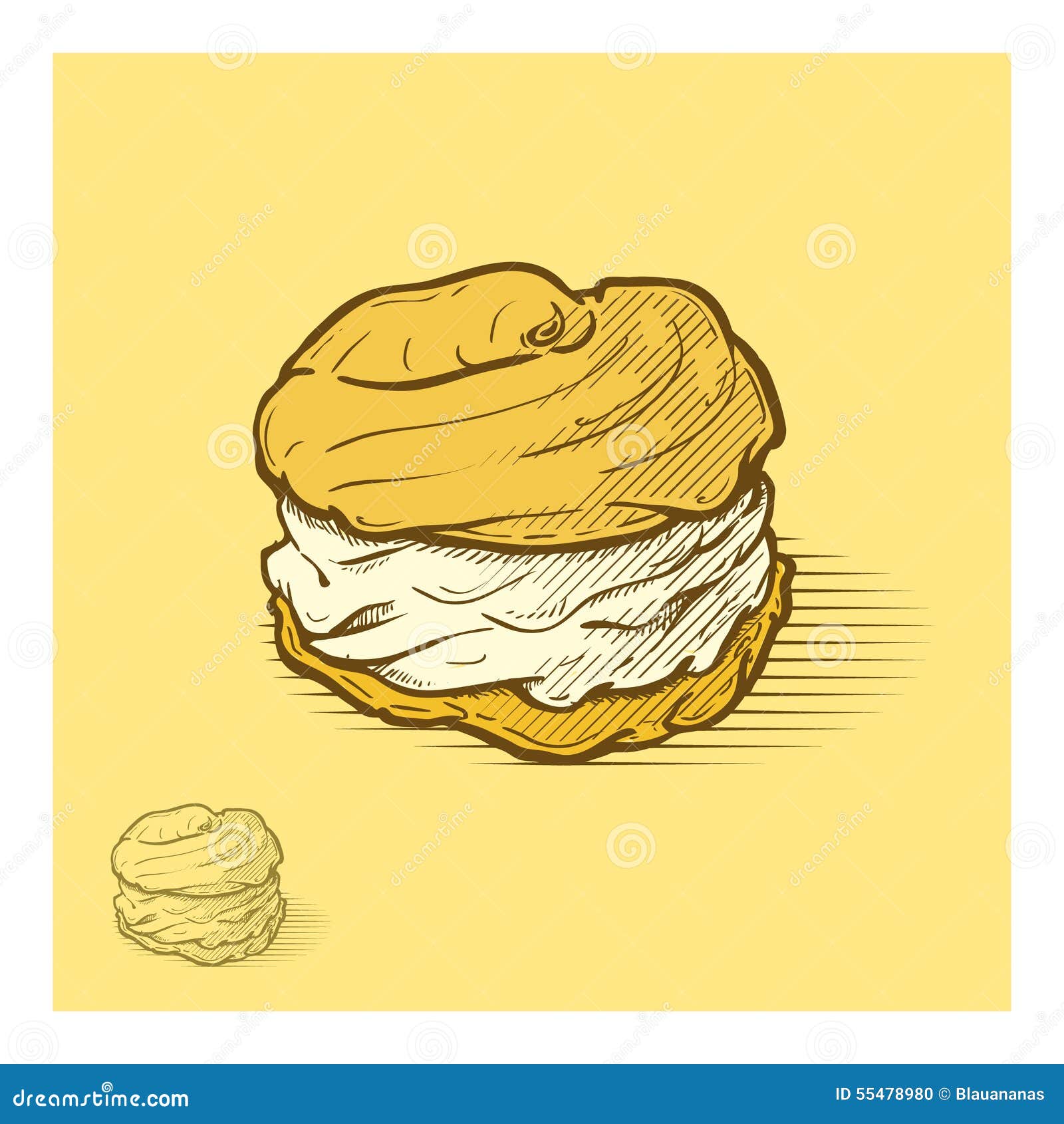 Cream puffs stock vector. Illustration of isolated, white - 55478980