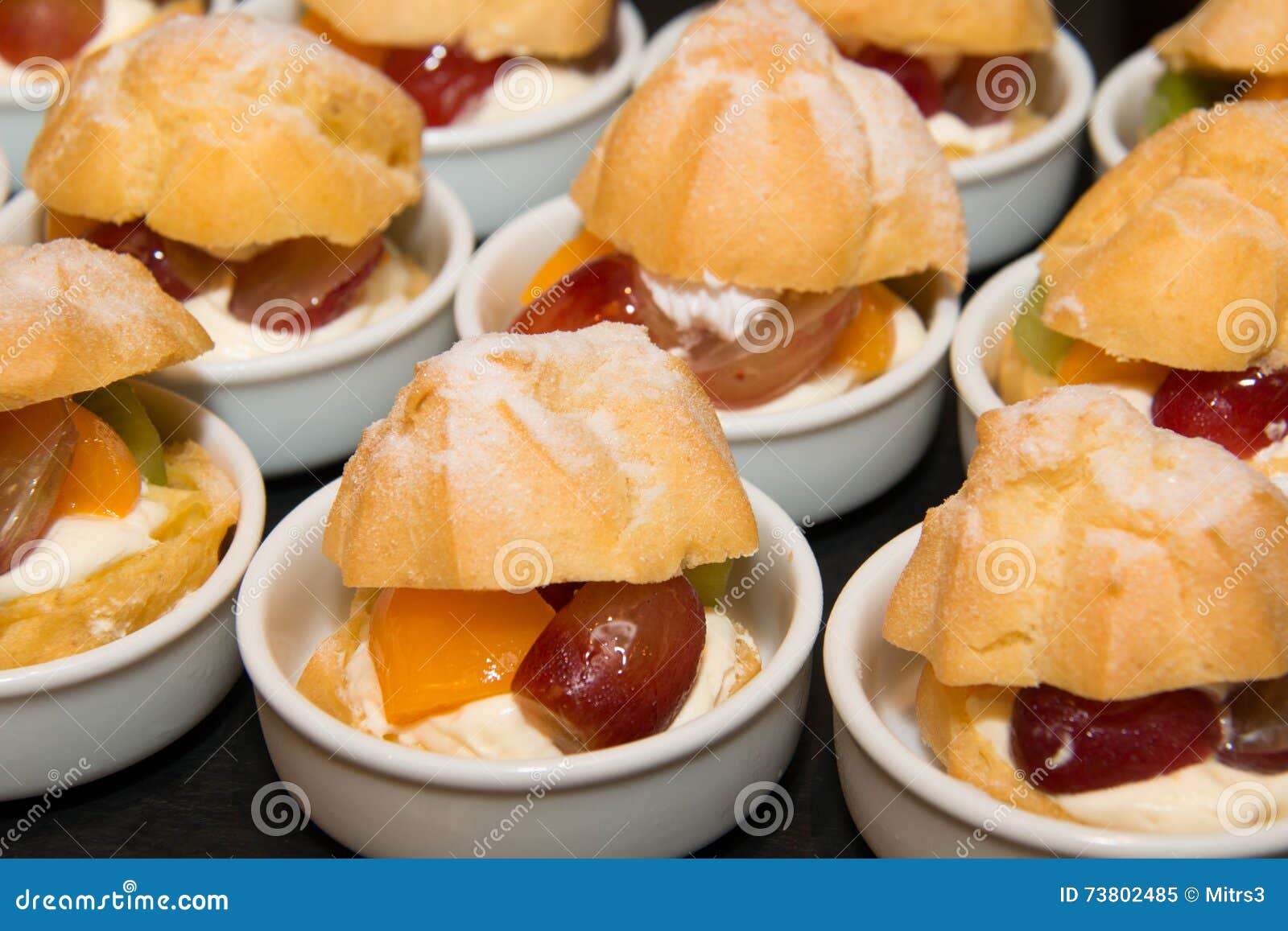 Cream Puffs with Mixed Fruit Stock Image - Image of french, fruit: 73802485