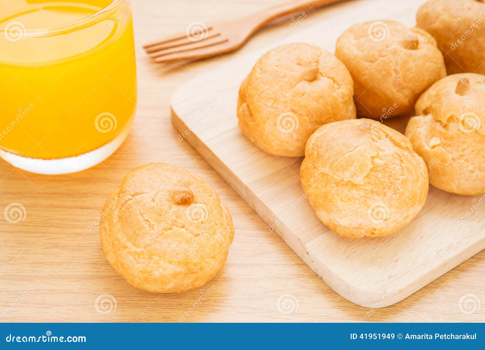 Cream Puffs and Orange Juice Stock Image - Image of puff, sweet: 41951949