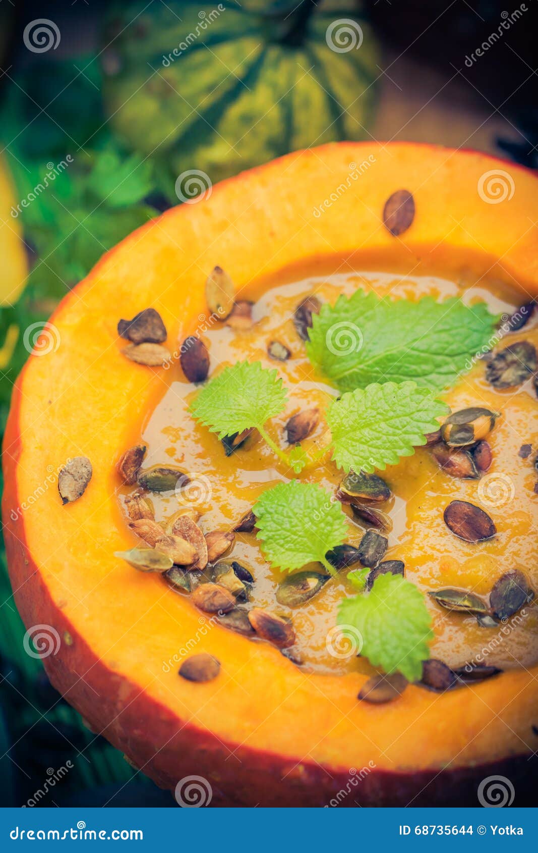 Cream Pumpkin Pulp Soup Served Dish Pumpkin Stock Photo - Image of ...