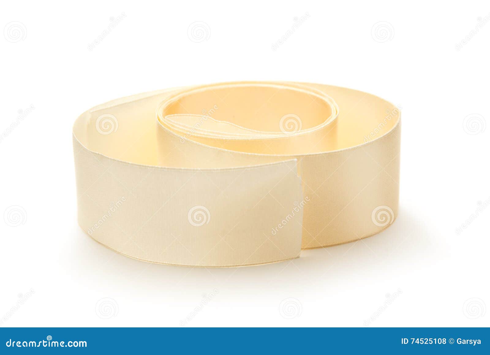 Cream ribbon in roll stock photo. Image of round, strip - 74525108