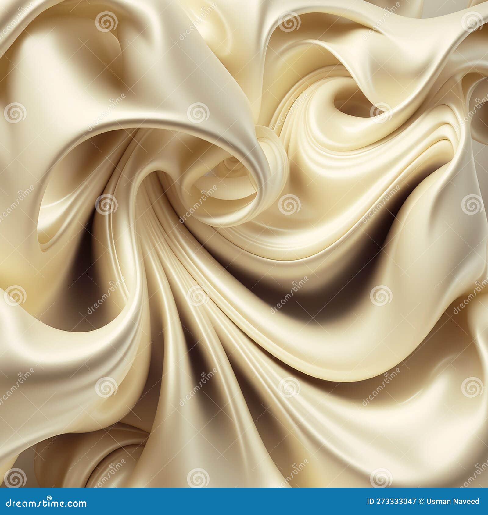 Cream Silk Fabric Pattern Design with Twirl Effect and Smooth Curves ...