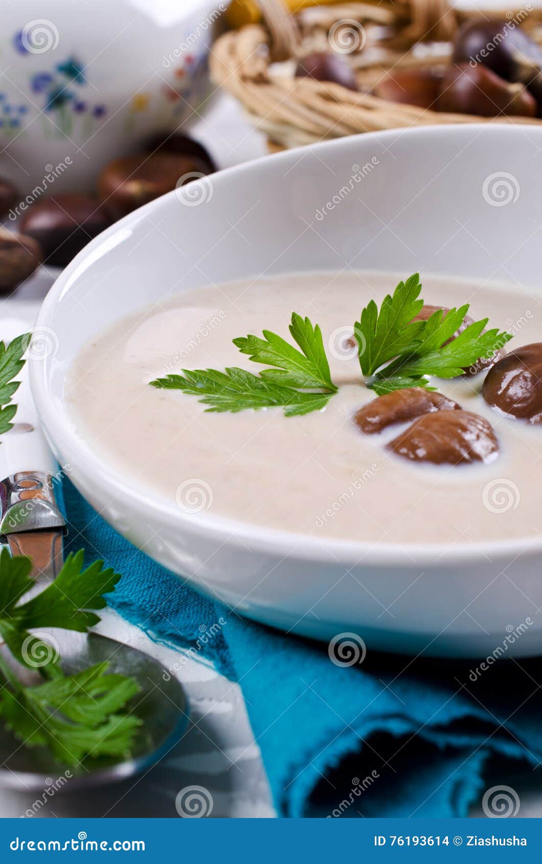 Cream Soup of Pureed Chestnuts Stock Photo - Image of chestnut, brown ...