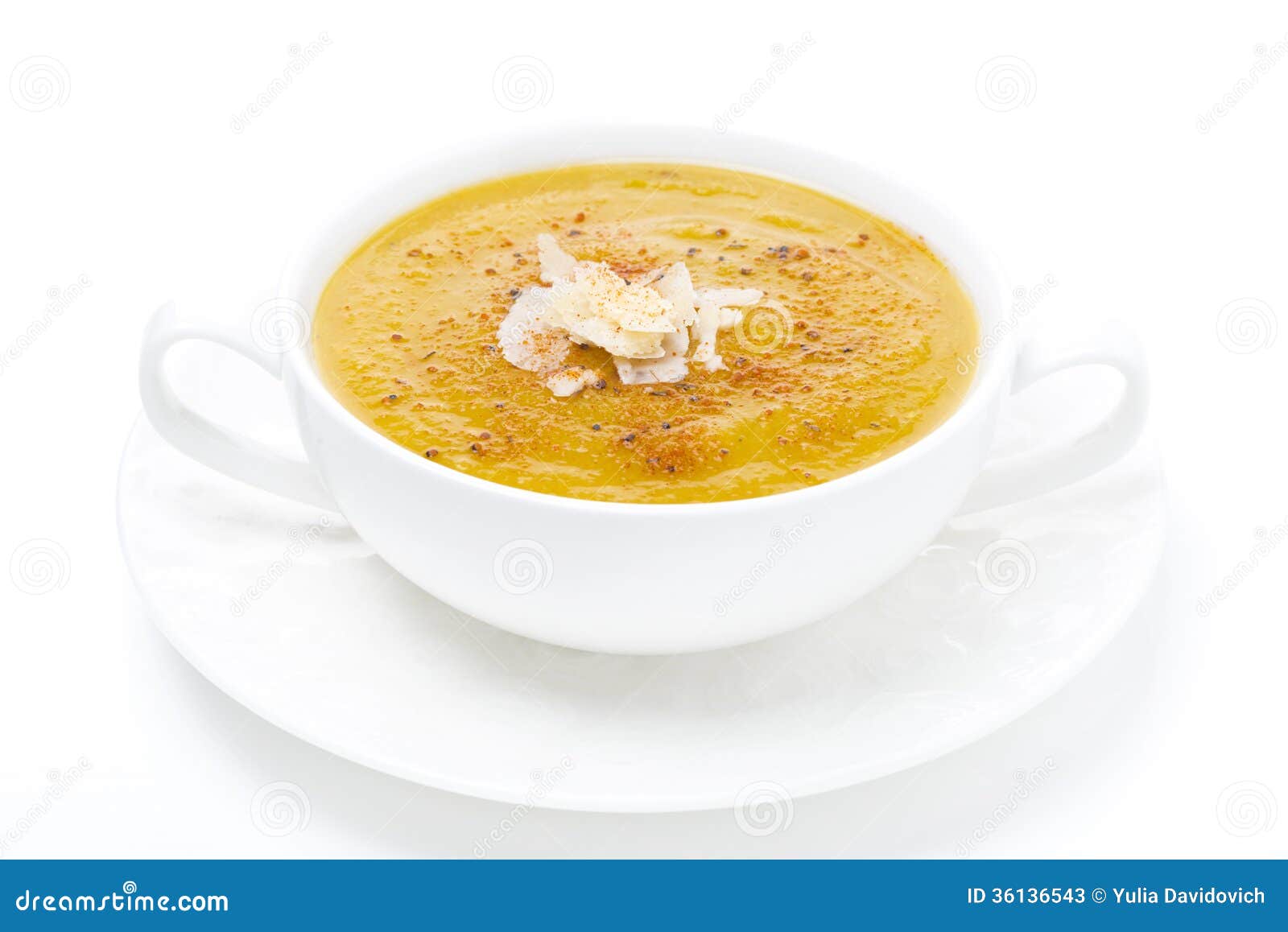Cream Soup of Yellow Lentils, Isolated Stock Image - Image of isolated ...