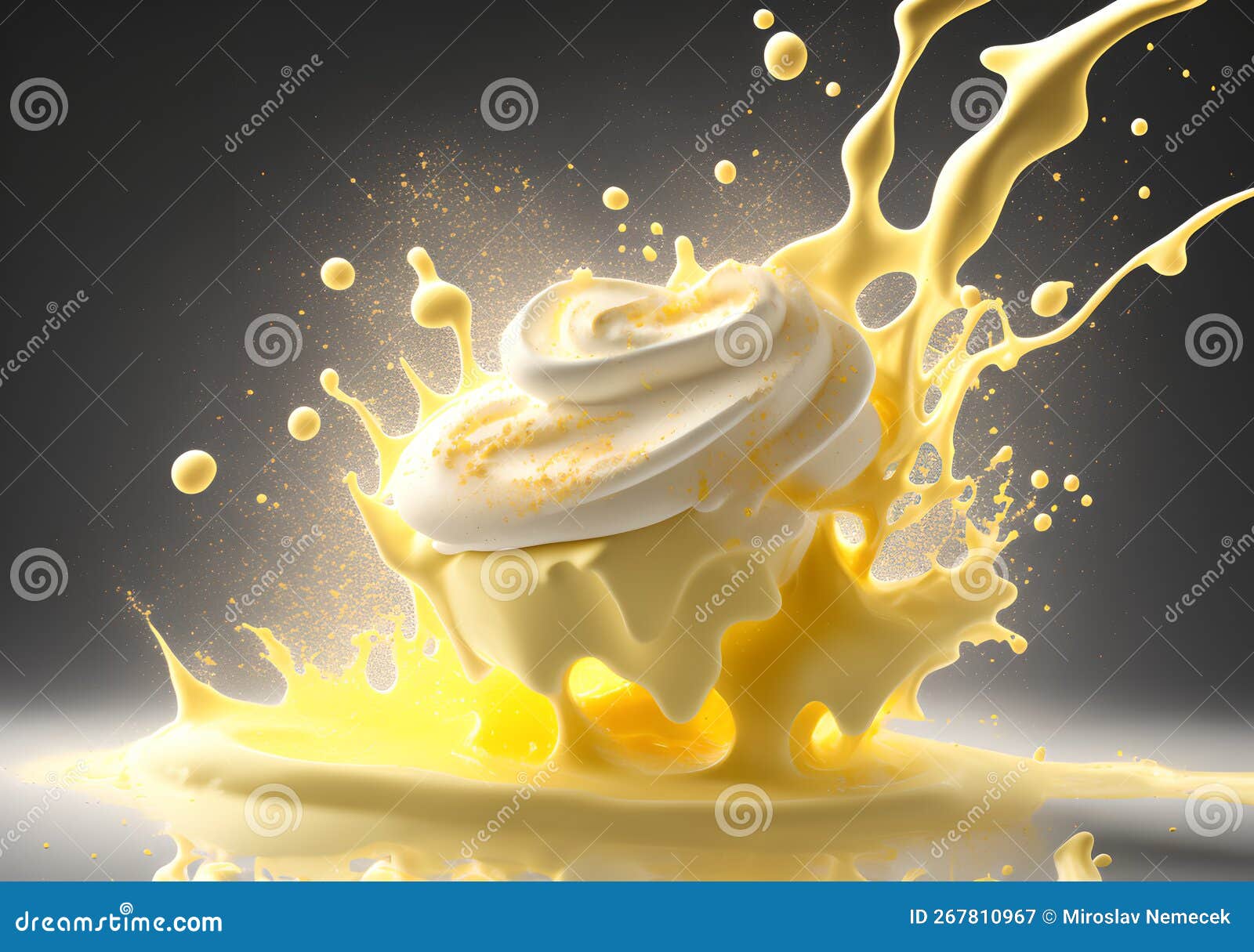 Cream Splash, Generative AI Illustration Stock Illustration ...