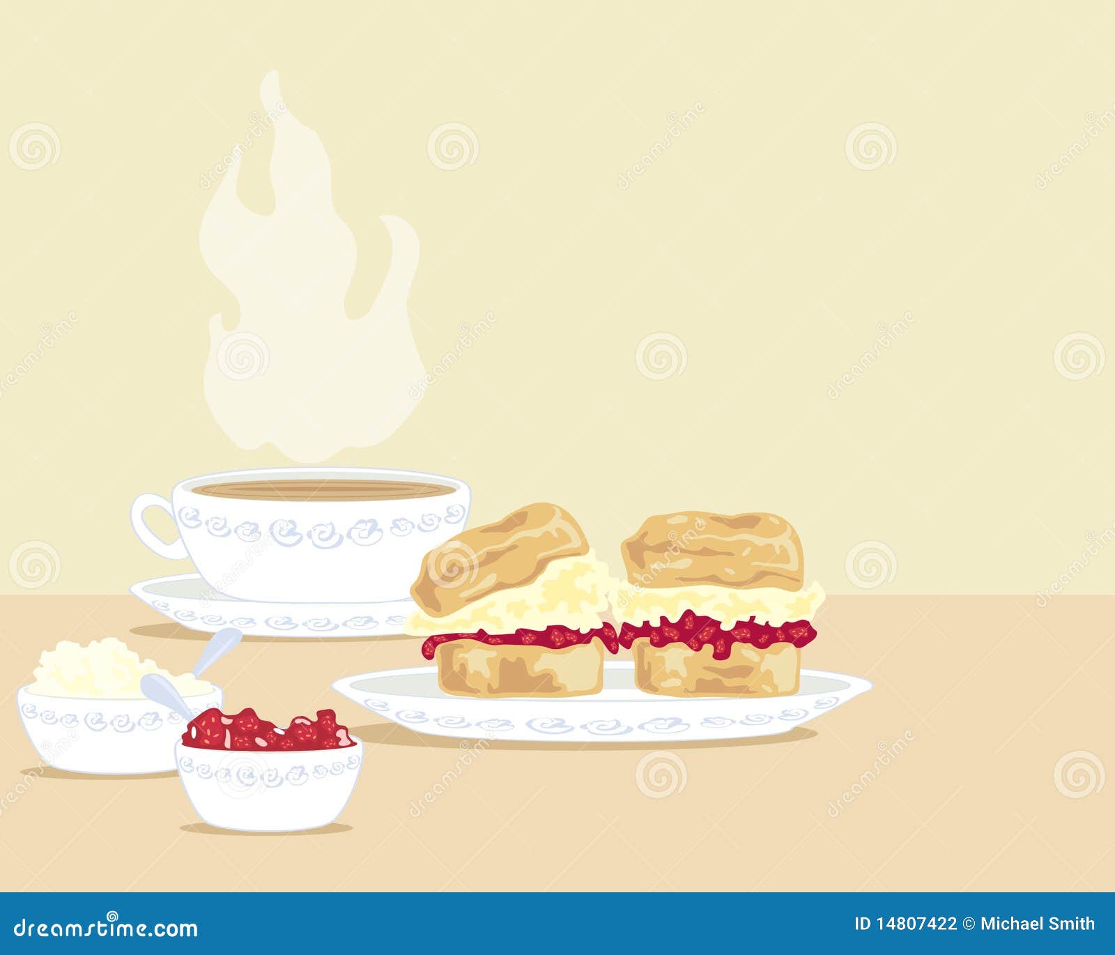 Cream tea stock vector. Illustration of treat, drink - 14807422