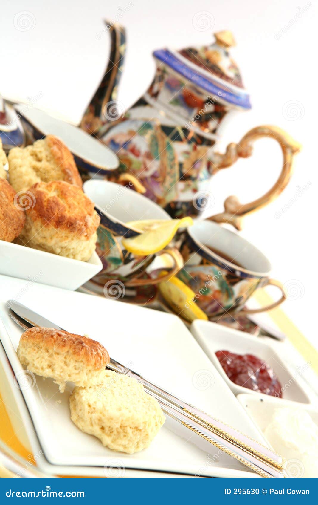 Cream tea 2 stock photo. Image of eating, snack, milkjug - 295630