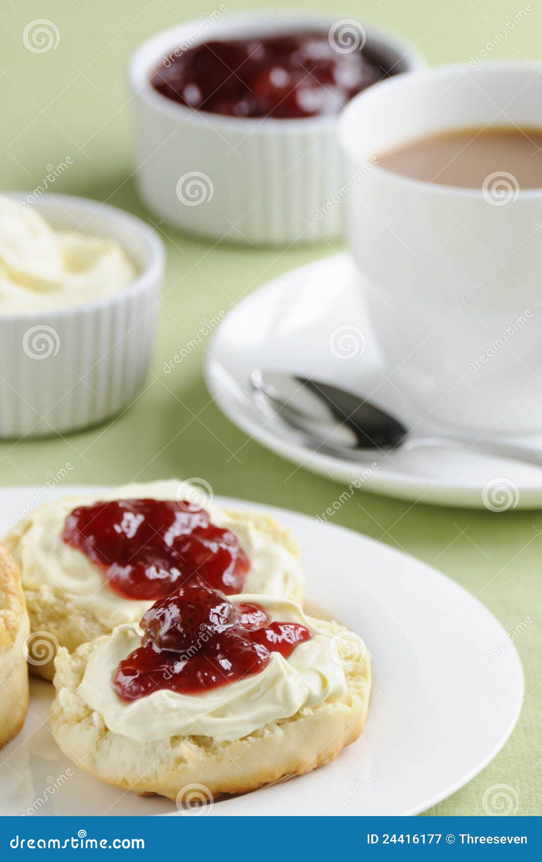 Cream tea stock image. Image of indulgence, delicious - 24416177