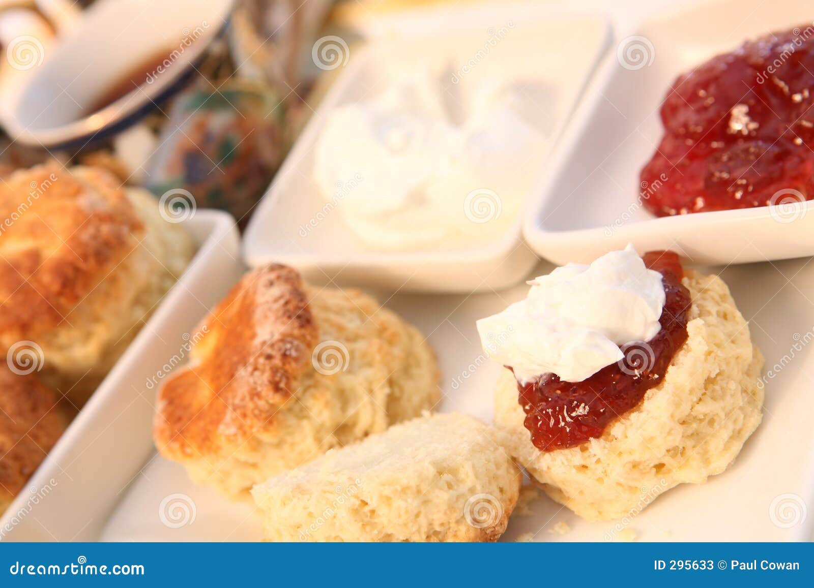 Cream tea 5 stock image. Image of bread, food, english - 295633
