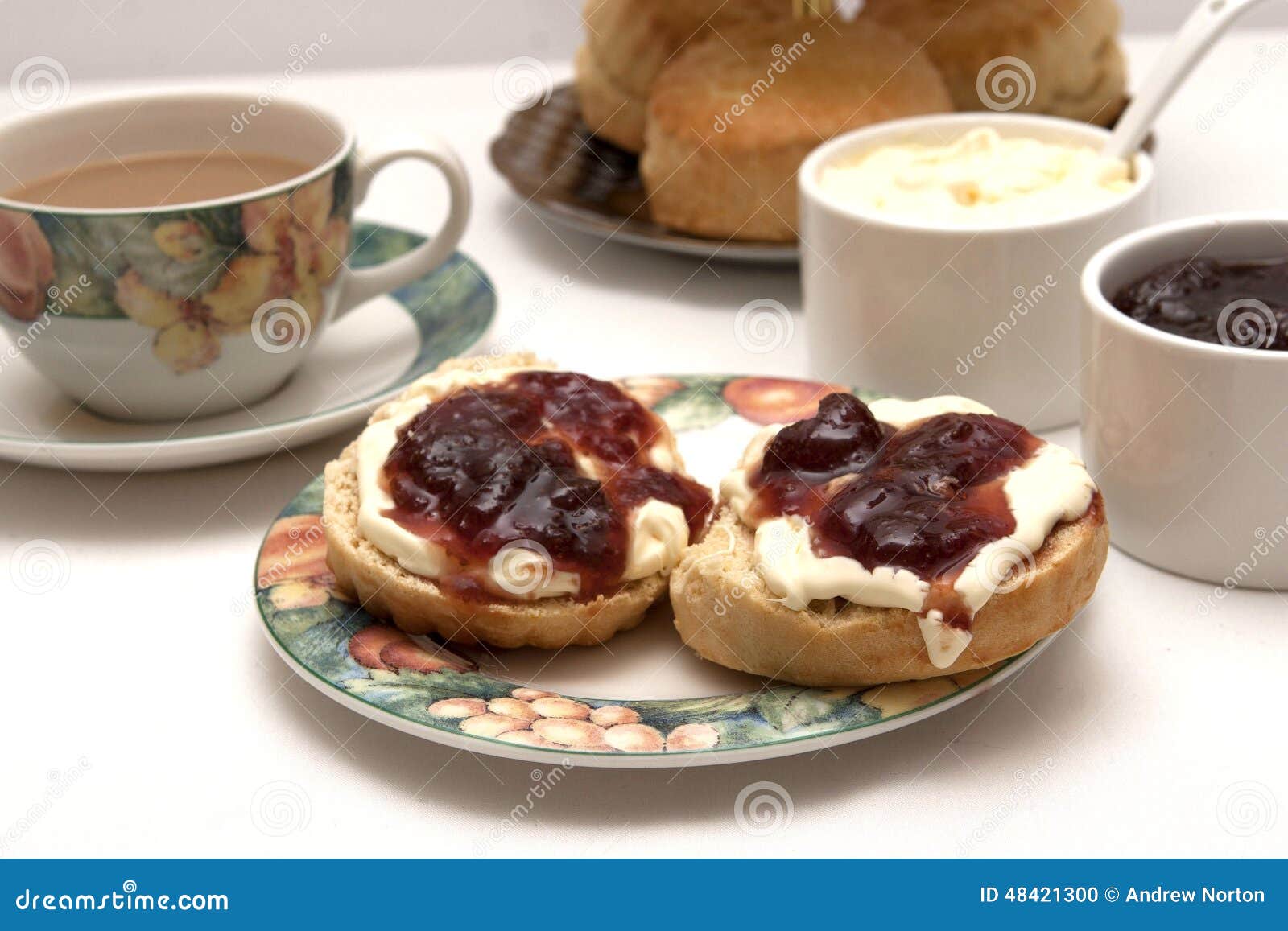 Cream tea stock photo. Image of clotted, traditional - 48421300