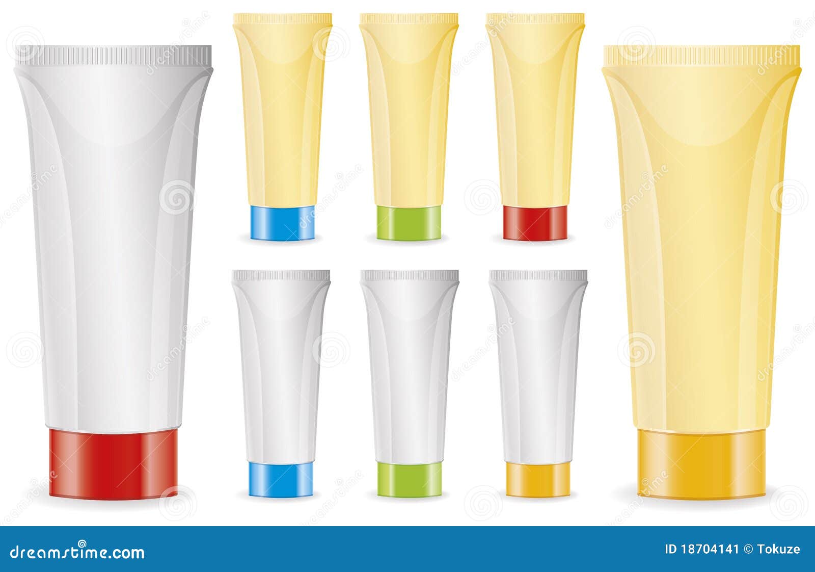 Cream tubes stock vector. Illustration of cosmetics, round - 18704141