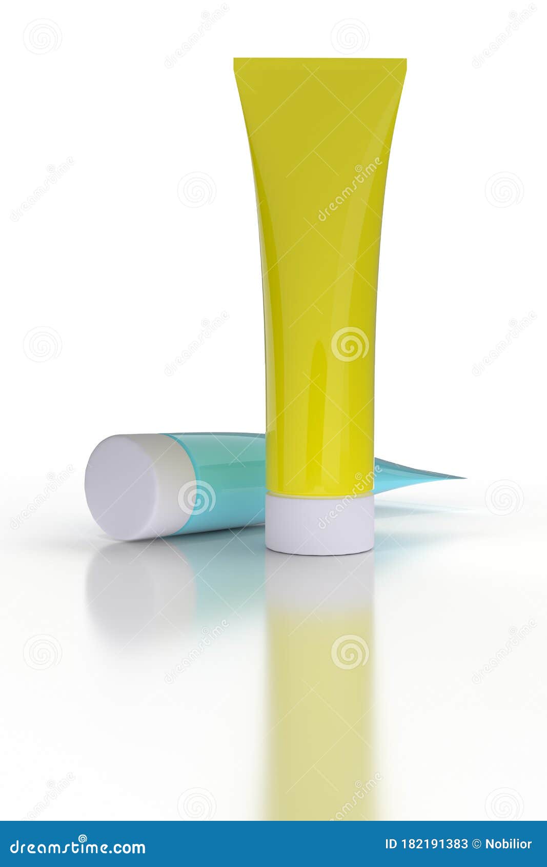 Cream Tubes on White Background. 3D Stock Illustration - Illustration ...