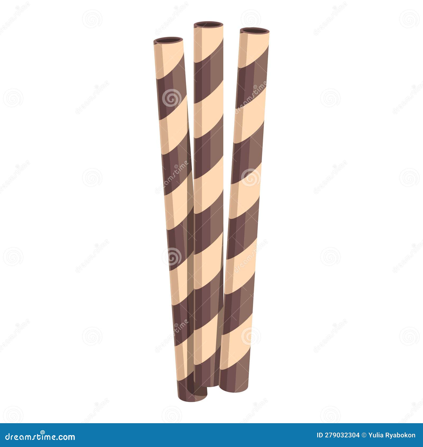 Cream Wafer Rolls Icon Cartoon Vector. Stick Biscuit Stock Vector ...