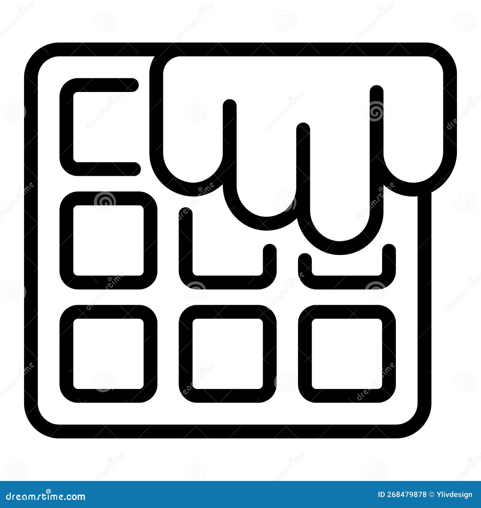 Cream Waffle Icon Outline Vector. Round Wafer Stock Vector ...