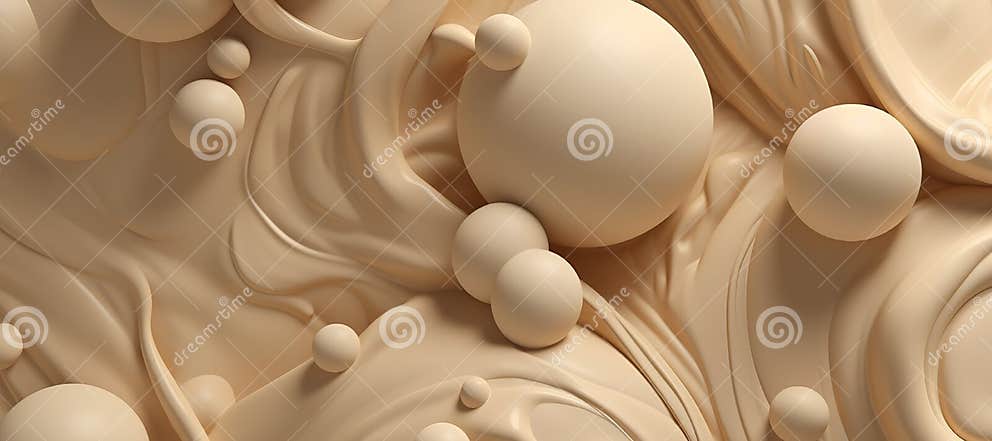 Cream Waves of Melted and Thick Liquid Background Stock Illustration ...