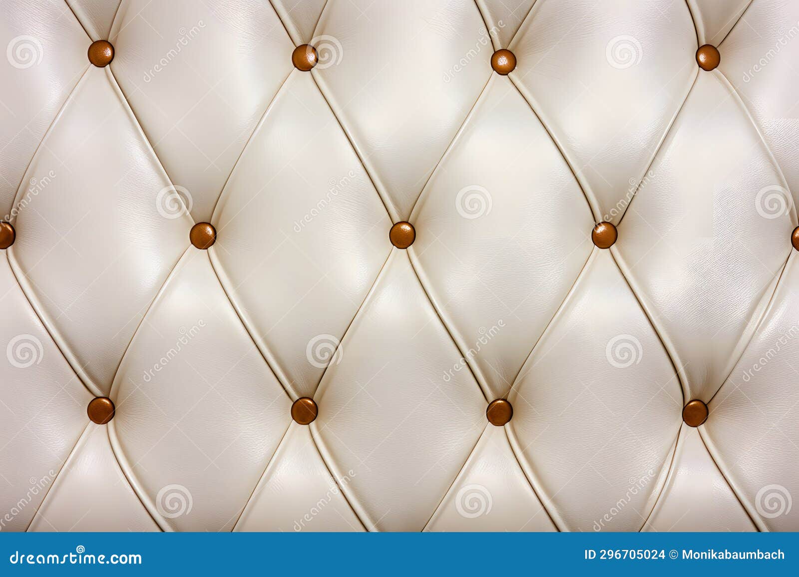 Cream White Leather Upholster with Diamond Pattern Connected by Buttons ...